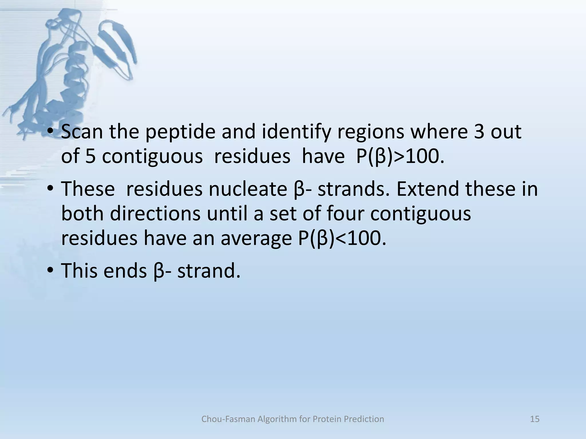 Chou fasman algorithm for protein structure prediction | PPTX