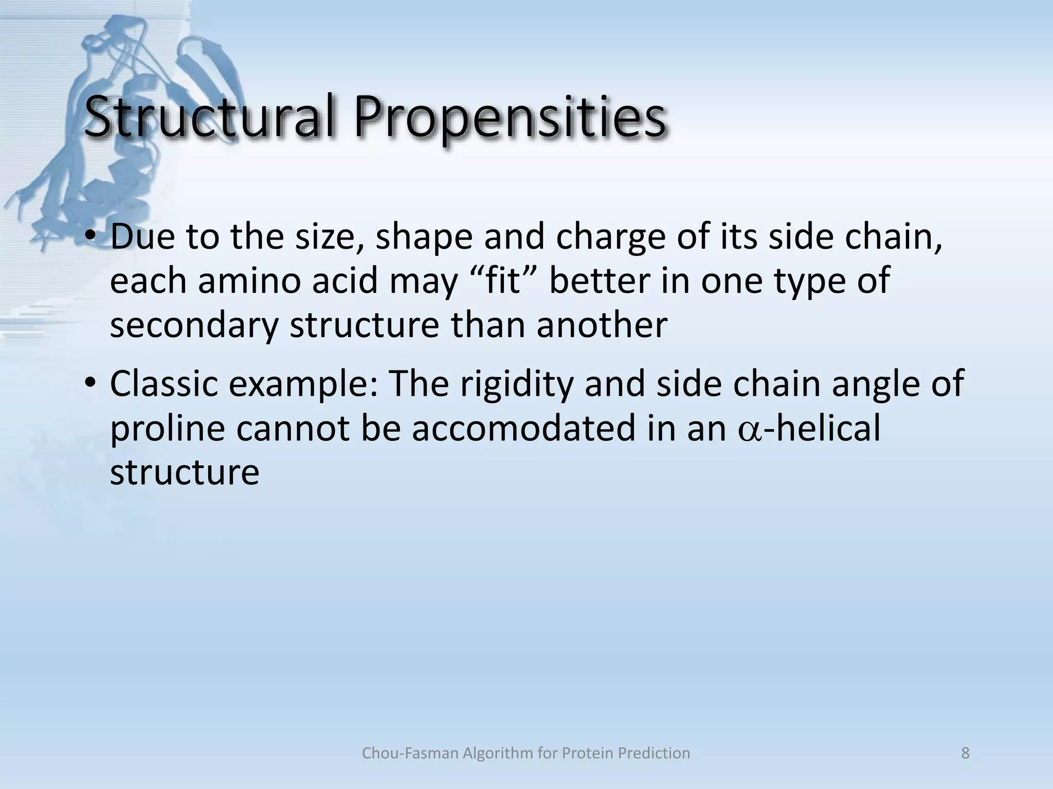 Chou fasman algorithm for protein structure prediction | PPTX