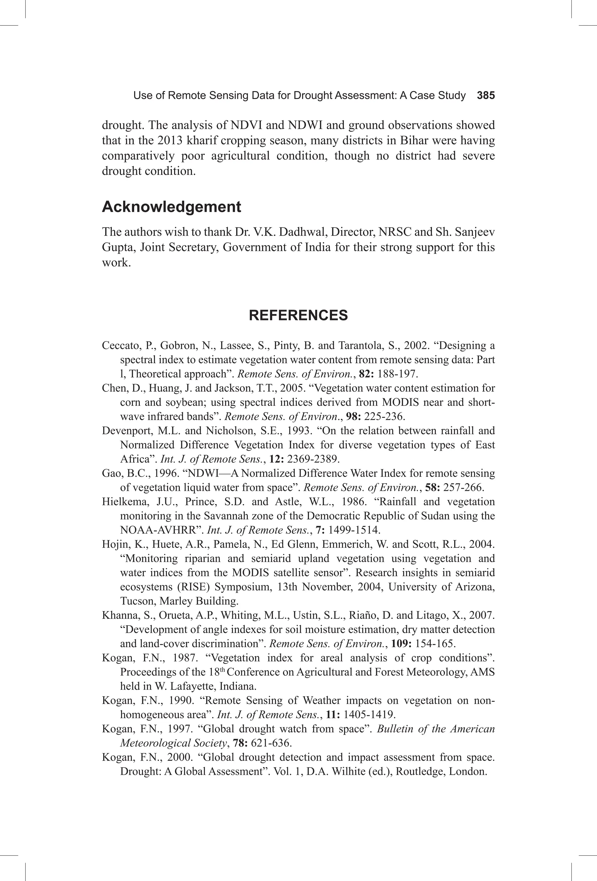 drought assessment tool remote sensing normal | PDF
