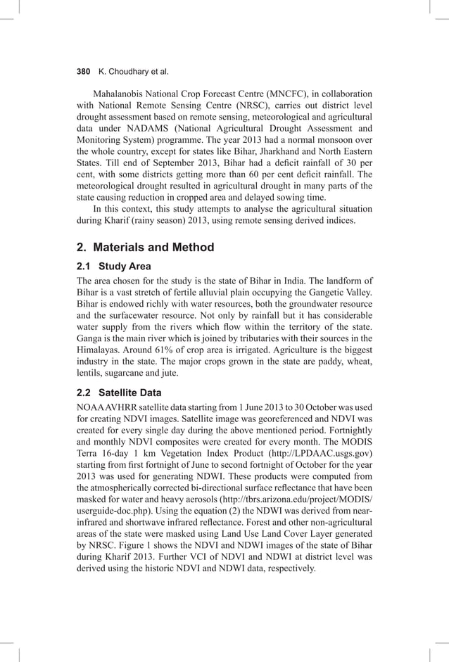 Drought Assessment Tool Remote Sensing Normal Pdf Free Download