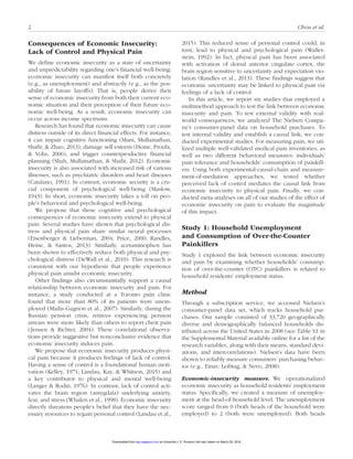 Economic Insecurity Increases Physical Pain | PDF