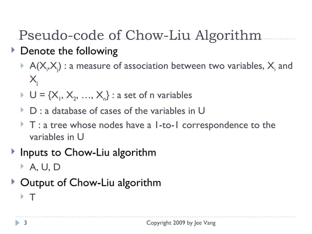 A Quick Introduction To The Chow Liu Algorithm Ppt 0501