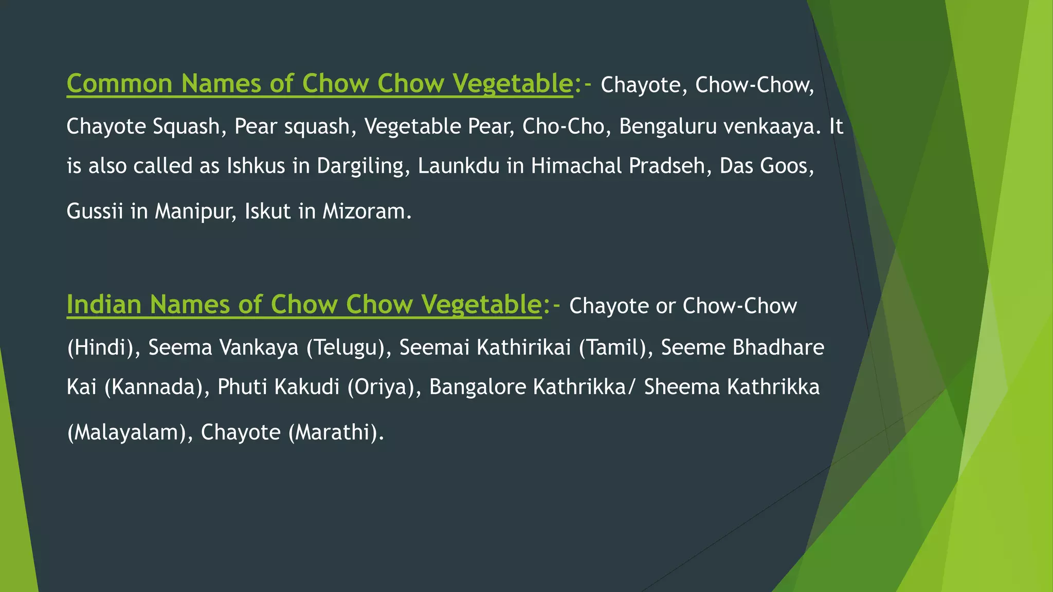 Chow chow vegetable | PPTX