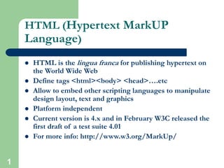 Hypertext Mark Up Language Introduction. | PPT