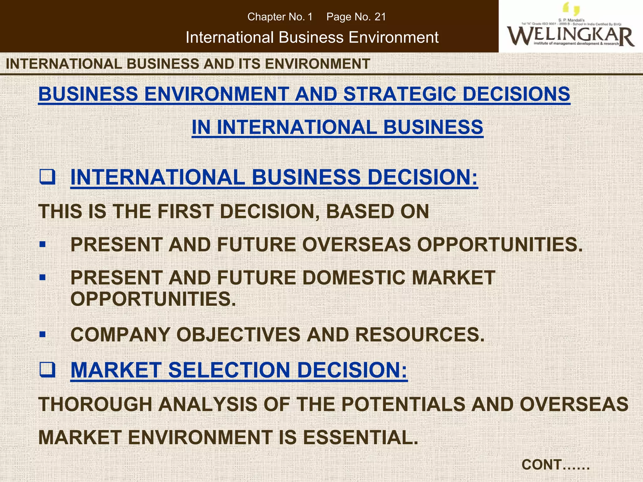 International Business Environment: Introduction | PDF