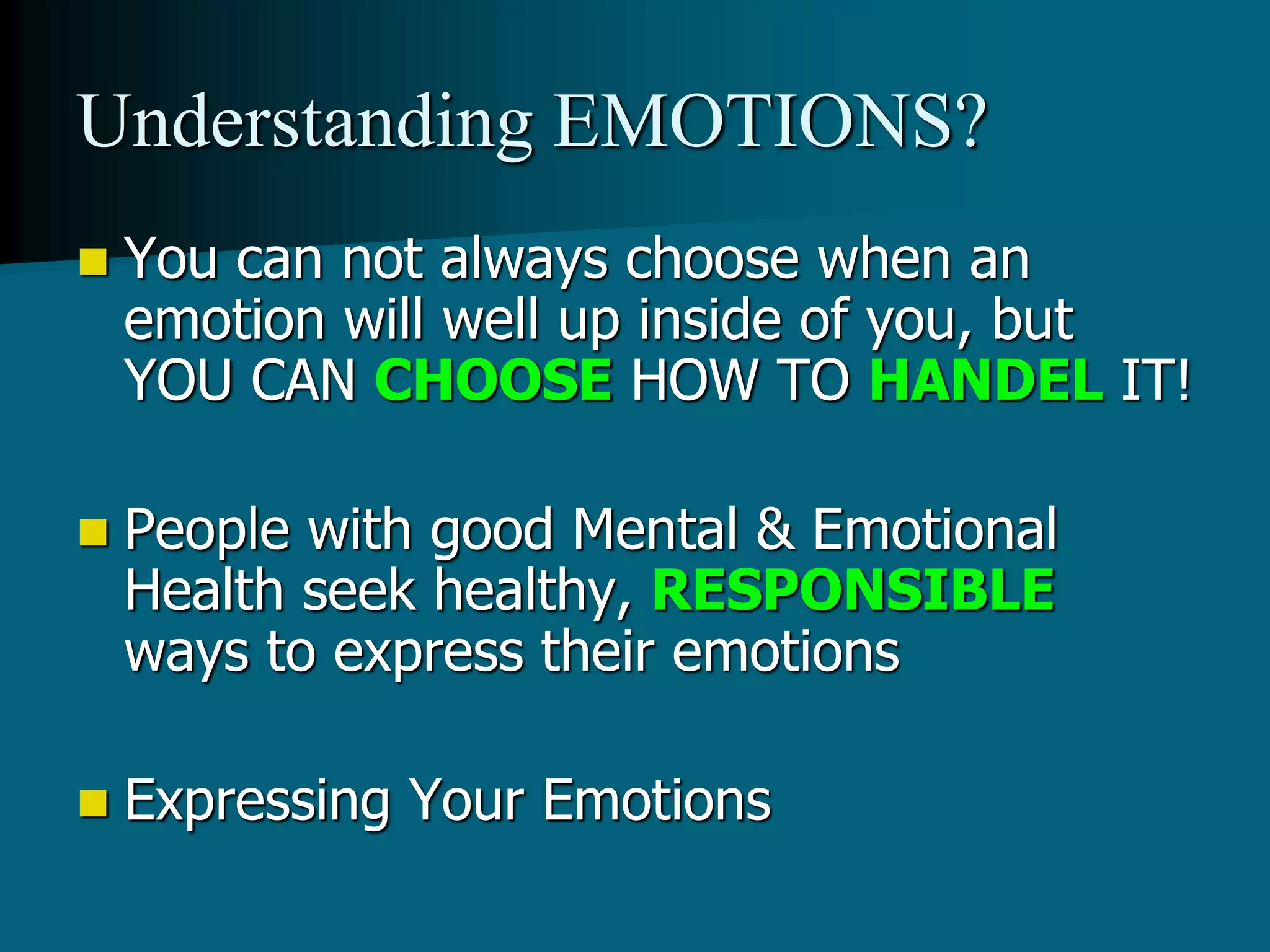 Chp. 4 understanding your emotions | PPT