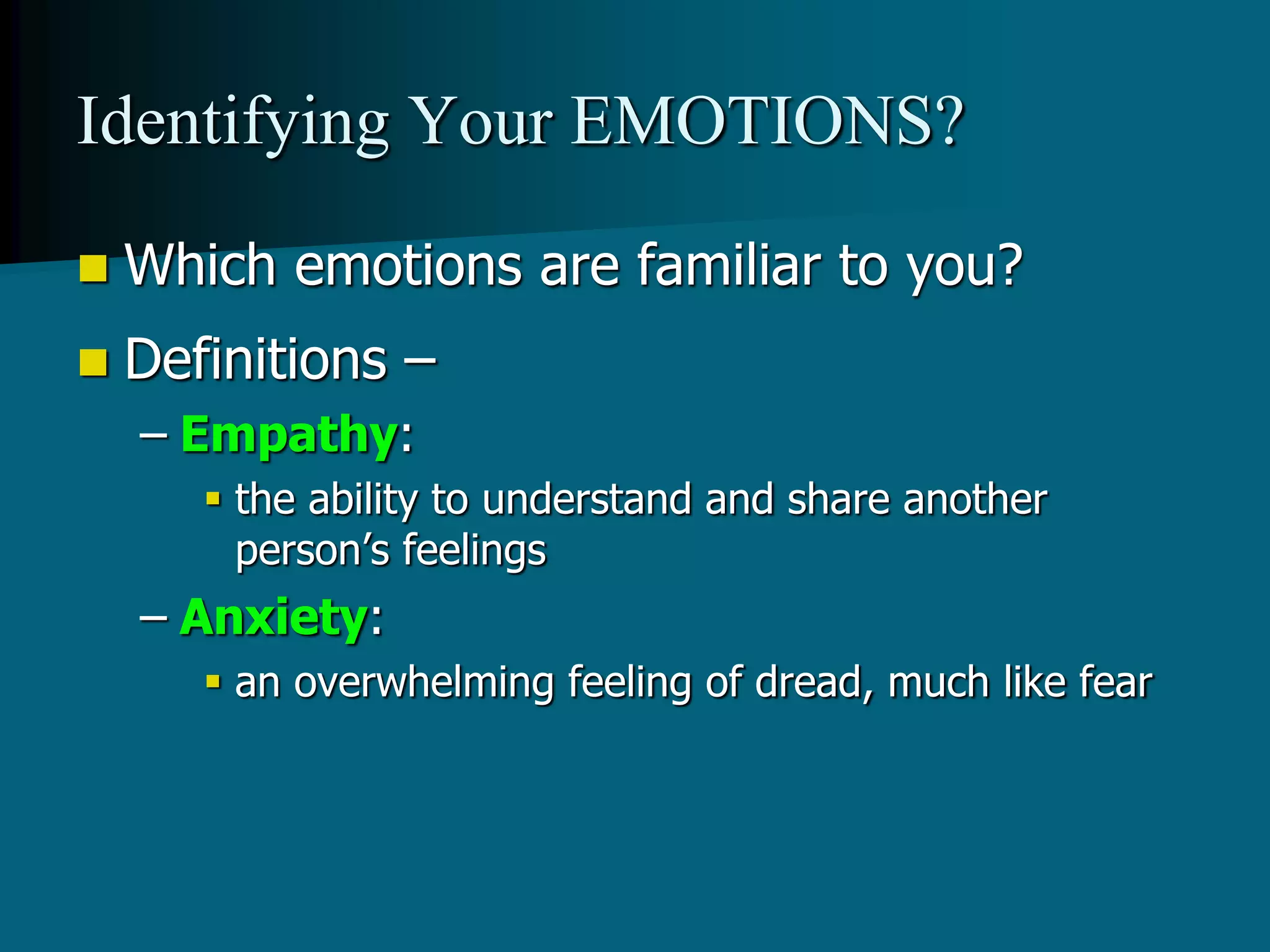 Chp. 4 understanding your emotions | PPT