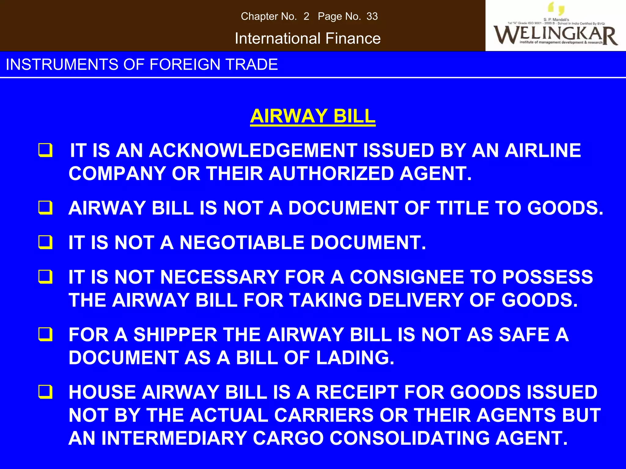 Instruments of Foreign Trade | PDF