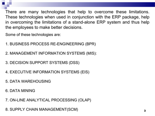 erp and related technologies | PPT | Databases | Computer Software and Applications
