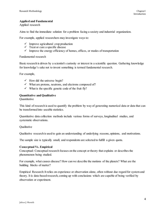 Research Methodology - introduction | DOCX | Science