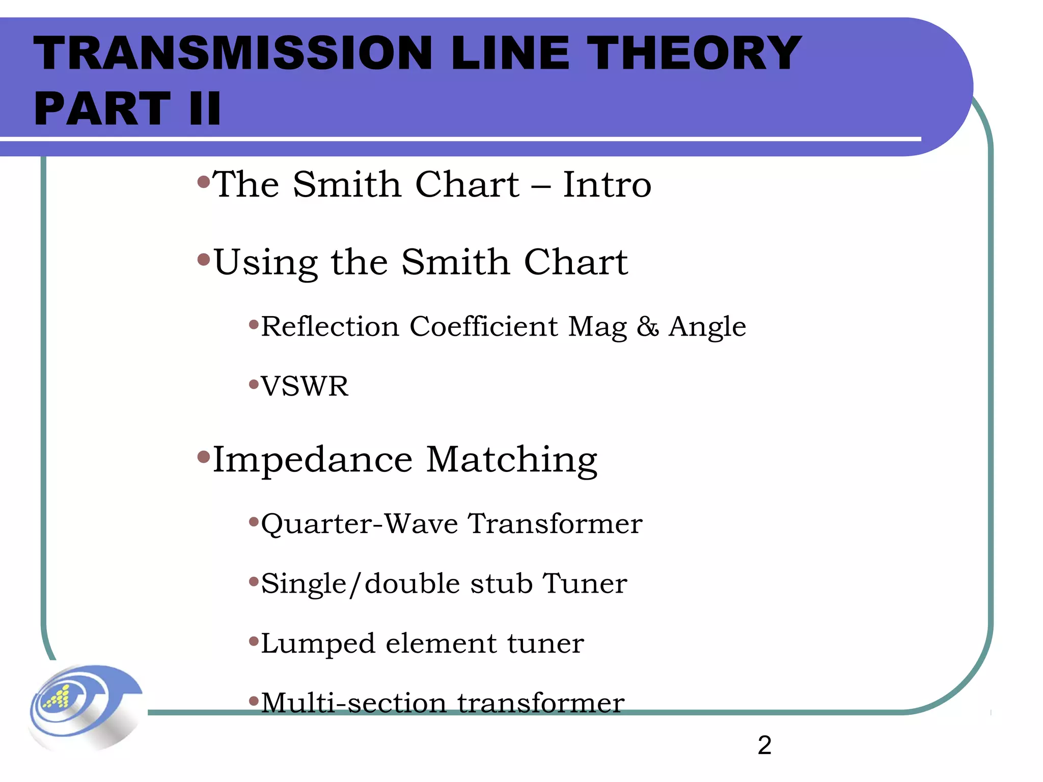 Chp1 Transmission line theory with examples-part2 | PPT