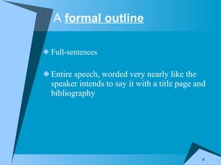 Chp13 Outlining the Speech | PPT