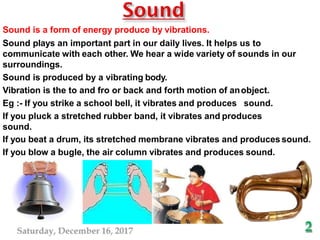 Sound school level 8th class ppt in detail | PPTX