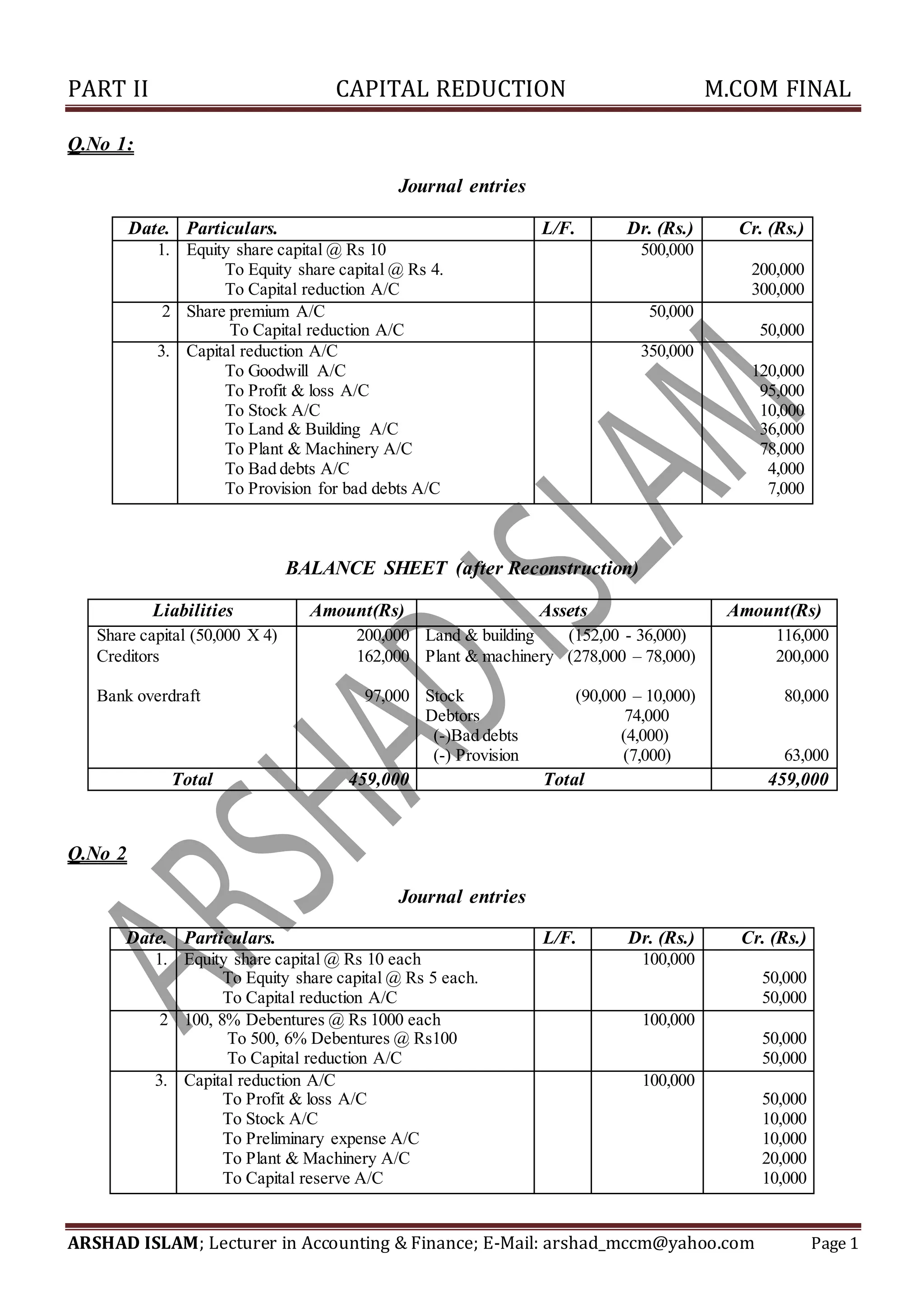 Chp 16. capital reduction (patr ii) | DOCX