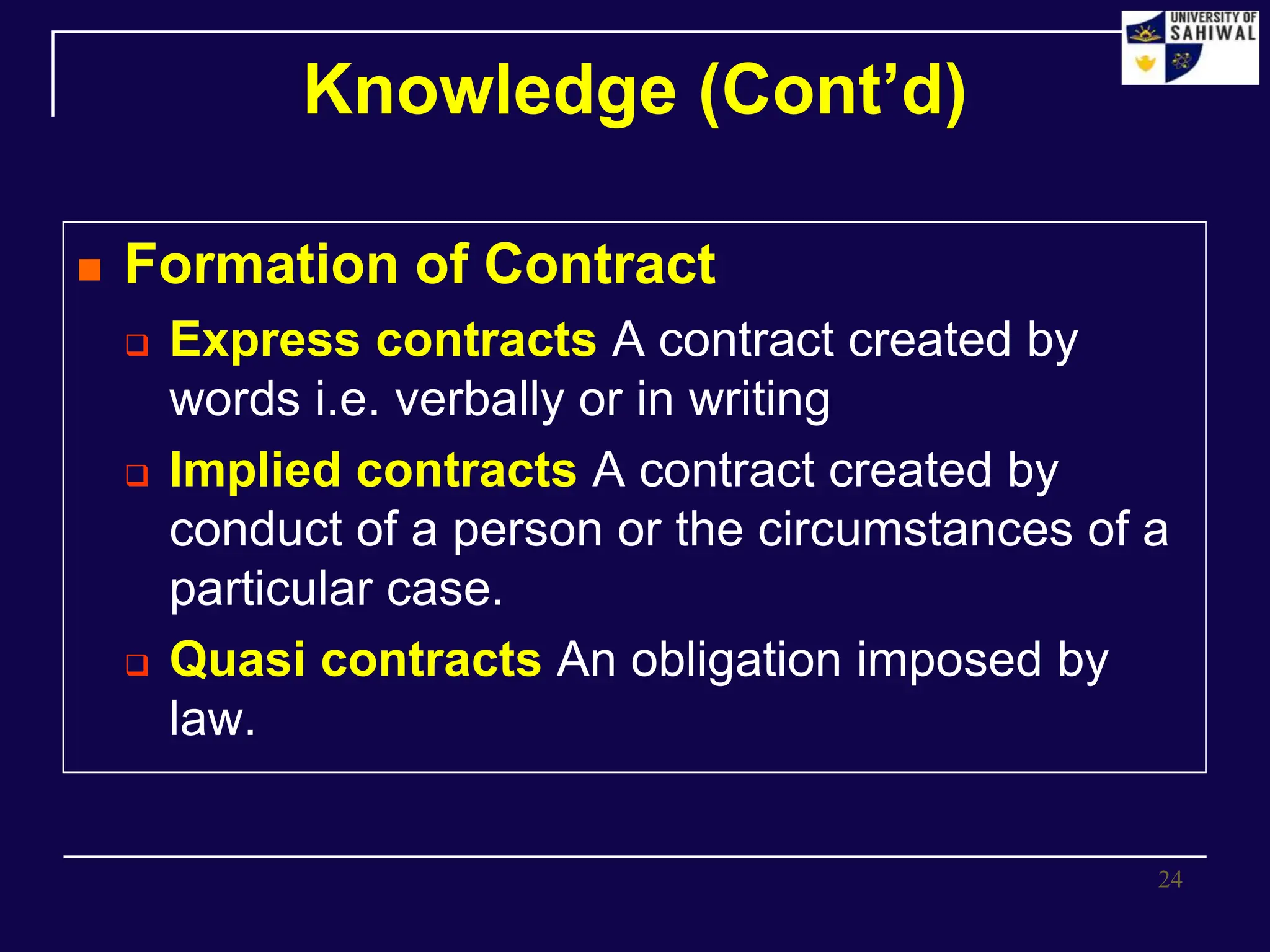 CHP#1 Contract and Its Kind Khalid Mehmood.ppt
