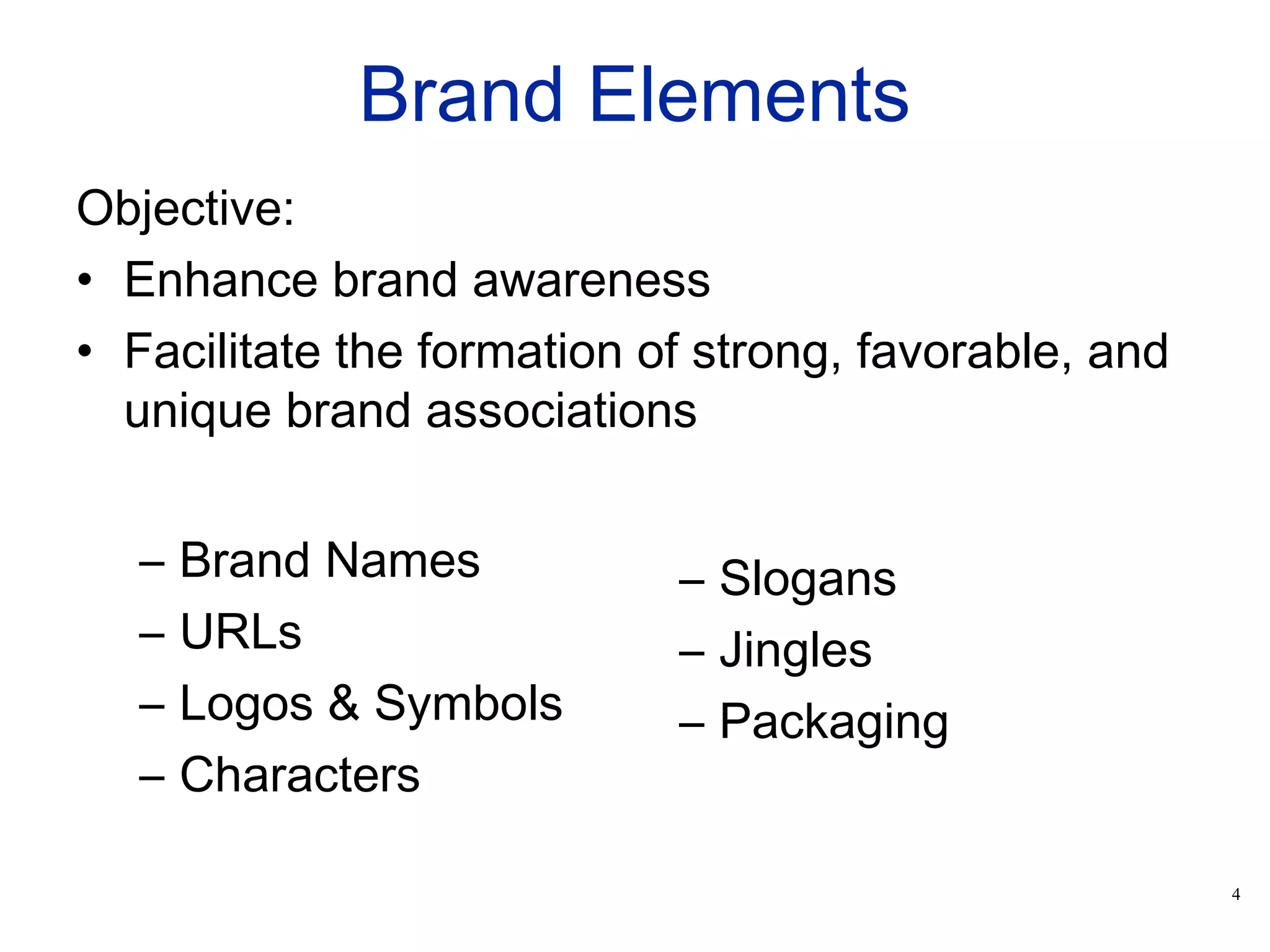 CHOOSING BRAND ELEMENTS | PPT