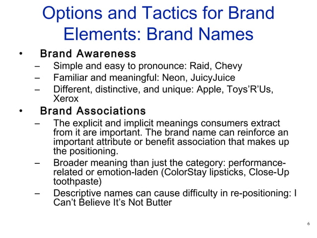 CHOOSING BRAND ELEMENTS | PPT