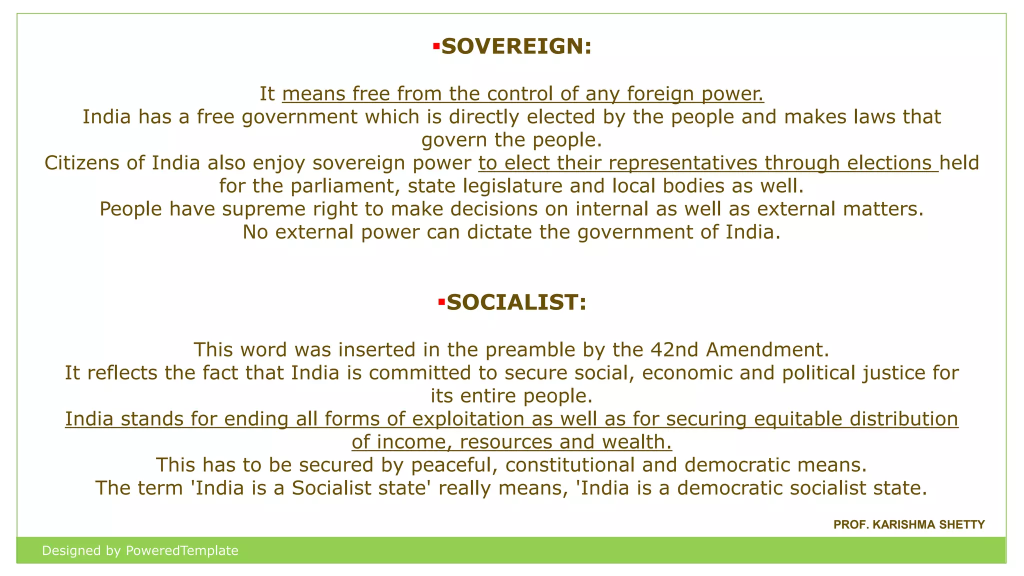 The Constitution Of India- Prof. Karishma Shetty Foundation Course ...