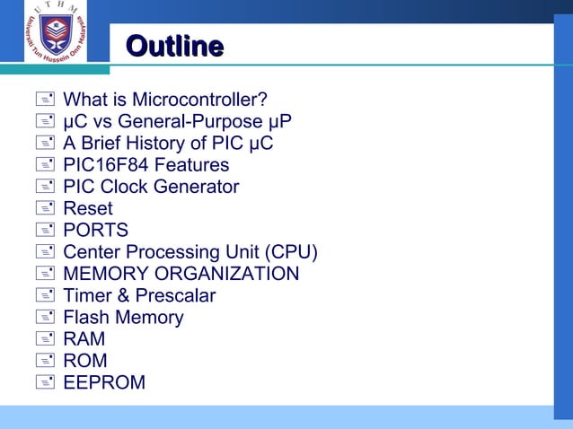 Chp4 Introduction To The Pic Microcontroller Copy Ppt