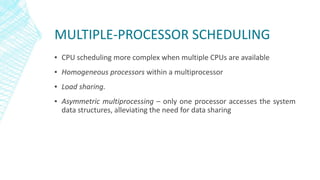 CPU Scheduling | PPTX | Operating Systems | Computer Software and Applications