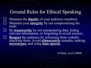 Chp 5 ethical public speaking | PPT