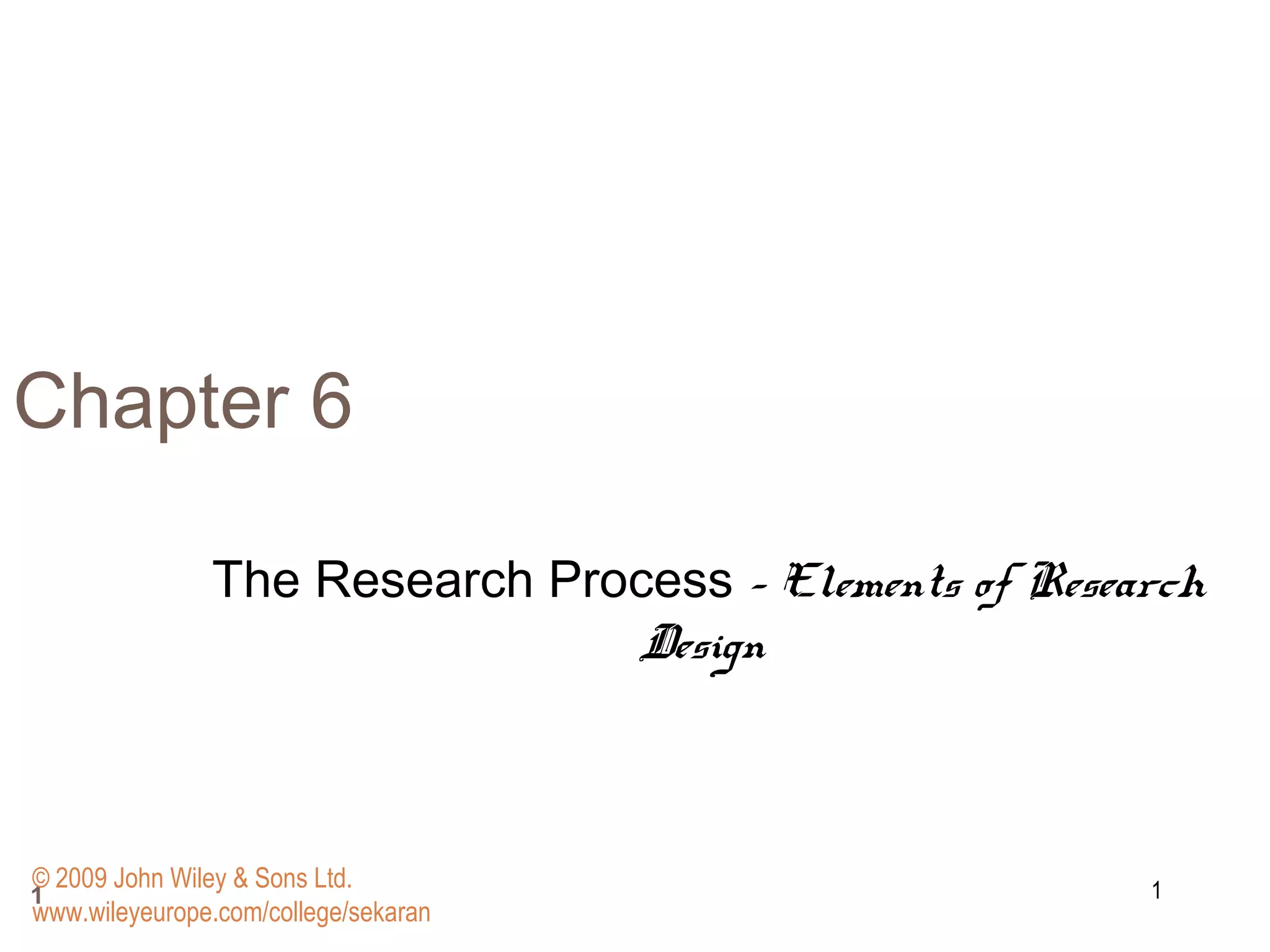 Chp6 - Research Methods for Business By Authors Uma Sekaran and Roger ...