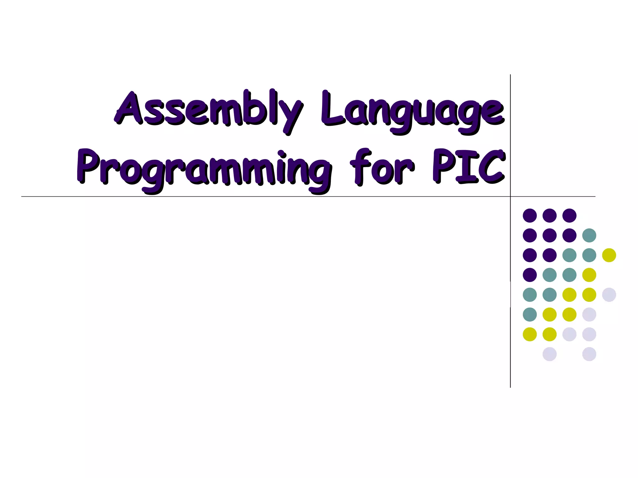 Chp6 Assembly Language Programming For Pic Copy Ppt Programming Languages Computing