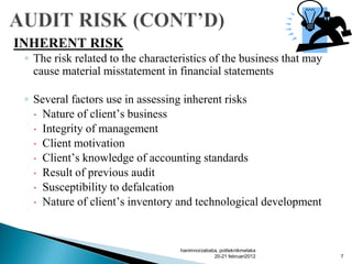 DPA 3043(AUDITING)-CHAPTER 6:Materiality and Risk | PPTX