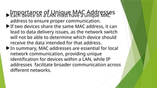 Media Access Control Address or MAC address | PPT