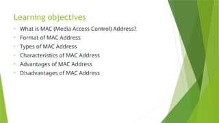 Media Access Control Address or MAC address | PPT