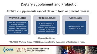 Probiotic Regulations: Supplement, Drug or Something in Between? | PPTX