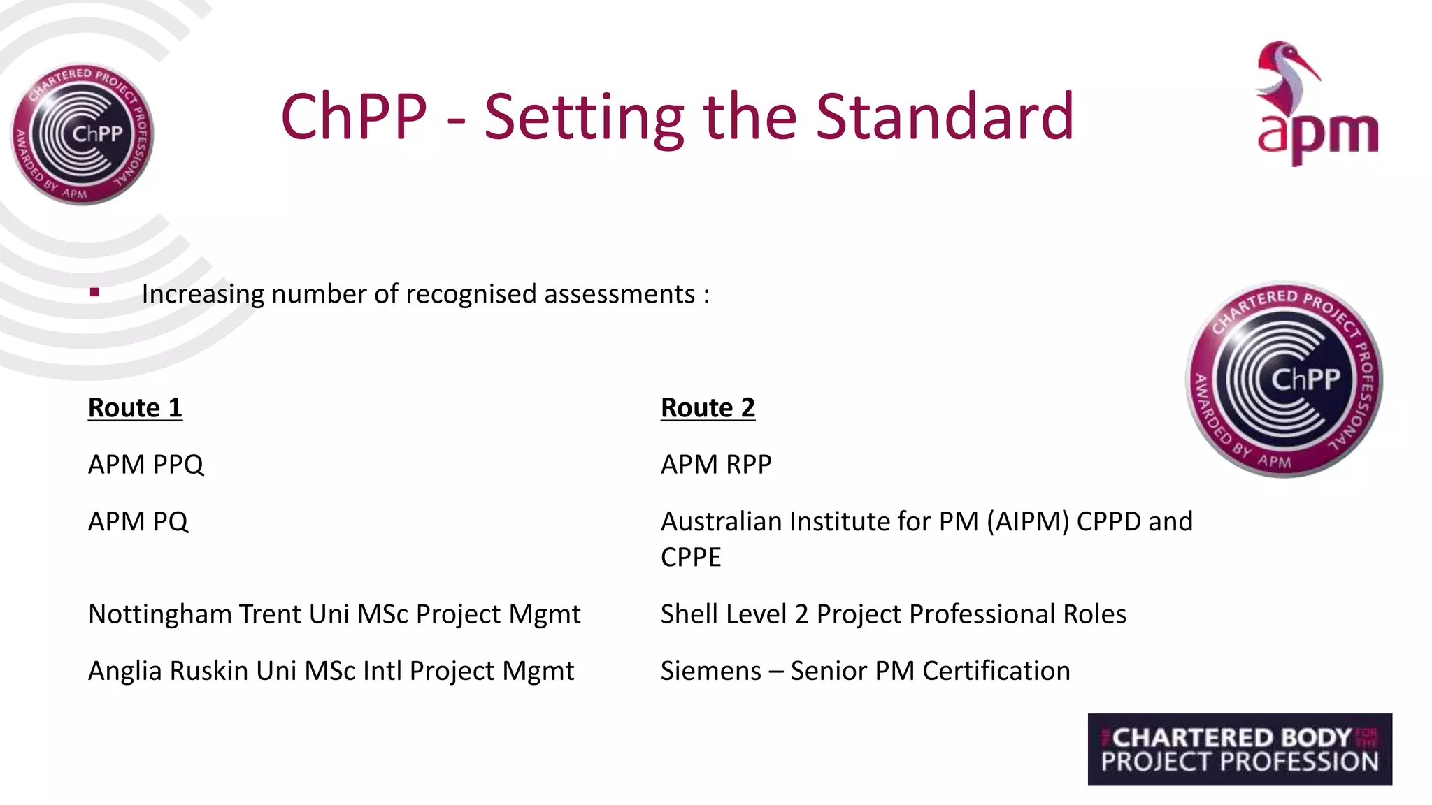 Pathways to become a Chartered Project Professional | PPT