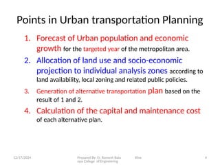 urban and regional transport planning transport planning | PPT