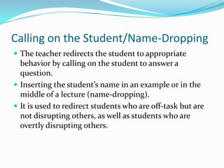 Verbal Interventions and Use of Logical Consequences | PPTX