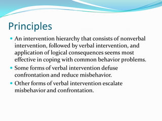Verbal Interventions and Use of Logical Consequences | PPTX