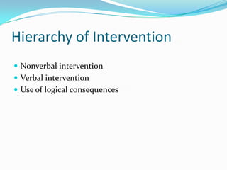 Verbal Interventions and Use of Logical Consequences | PPTX