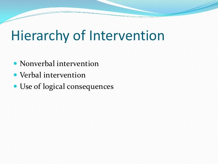 Verbal Interventions and Use of Logical Consequences Verbal Interventions and Use of Logical Consequences