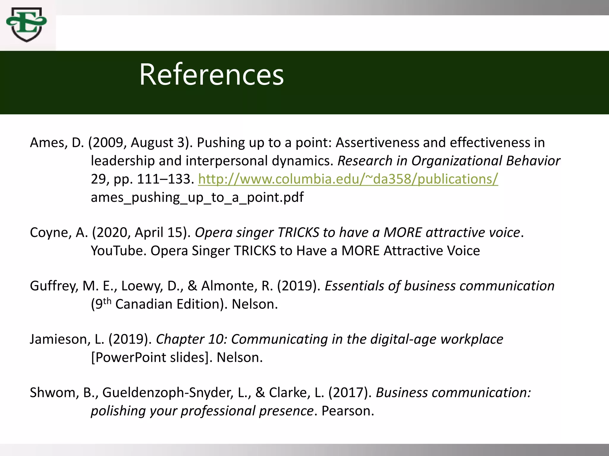 COMM 100 Chpt 10 Communicating Professionally in Person | PPT