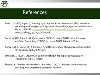 COMM 100 Chpt 10 Communicating Professionally in Person | PPTX | Business | Business and Finance