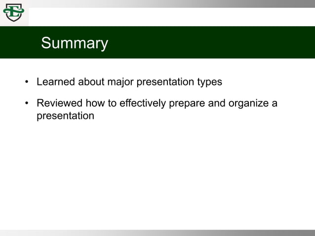 COMM 100 Chpt 11 Preparing and Organizing Presentations | PPT