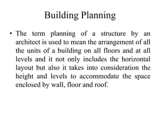 Building Planning Proportion Orientation Site Plan | PPTX
