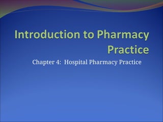 hospital pharmacy practice and guidelines | PPT