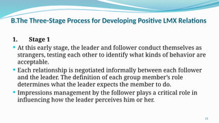 LEADER–FOLLOWER RELATIONSThe four stages of evolution in the dyadic approach | PPT