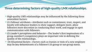 LEADER–FOLLOWER RELATIONSThe four stages of evolution in the dyadic ...