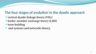 LEADER–FOLLOWER RELATIONSThe four stages of evolution in the dyadic ...