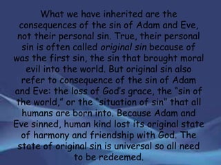 The Fall: Originating Sin and Its Consequences | PPTX