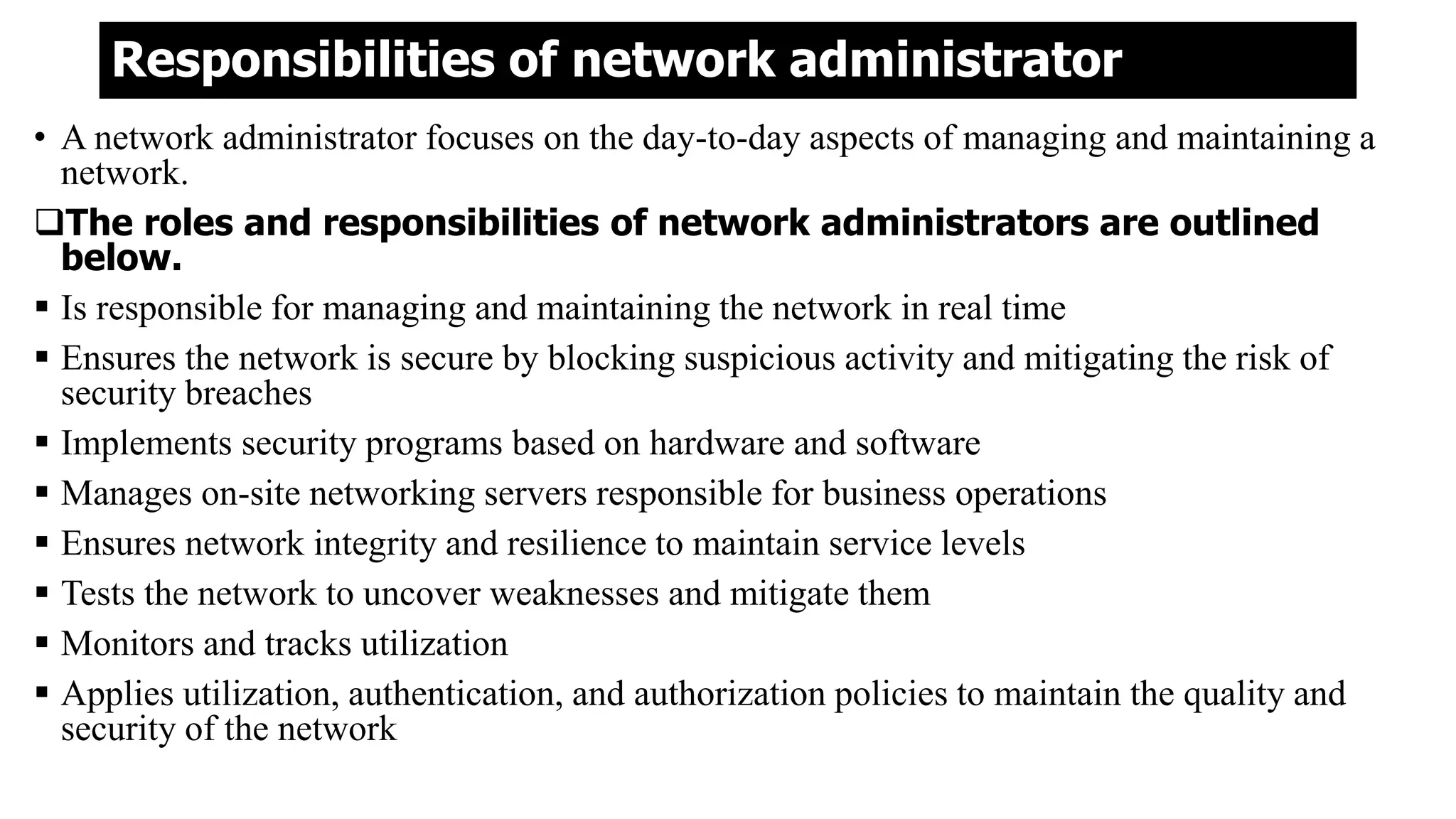 Chp Unit 1 Provide Network System Administrationpptx Computer Networking Computing
