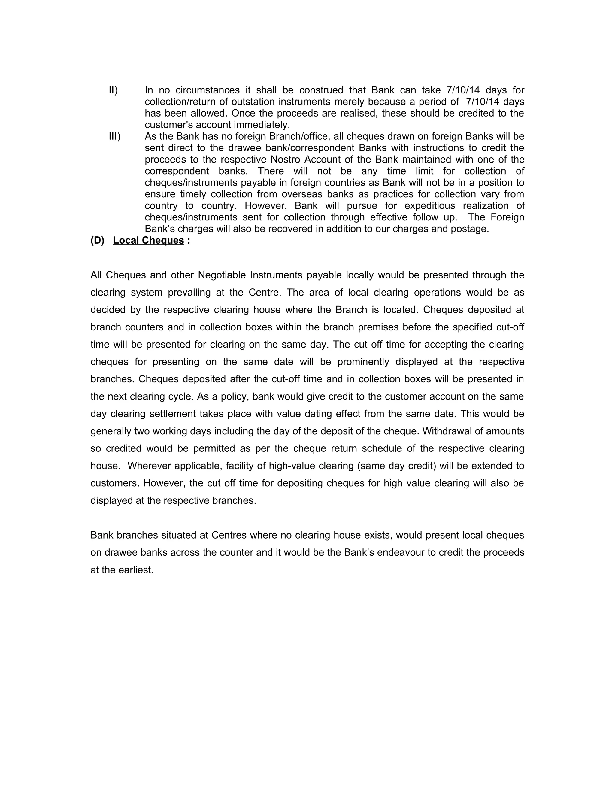 Chqclgpolicy memotomsd | PDF