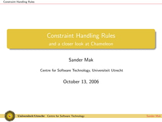Constraint handling rules | PDF