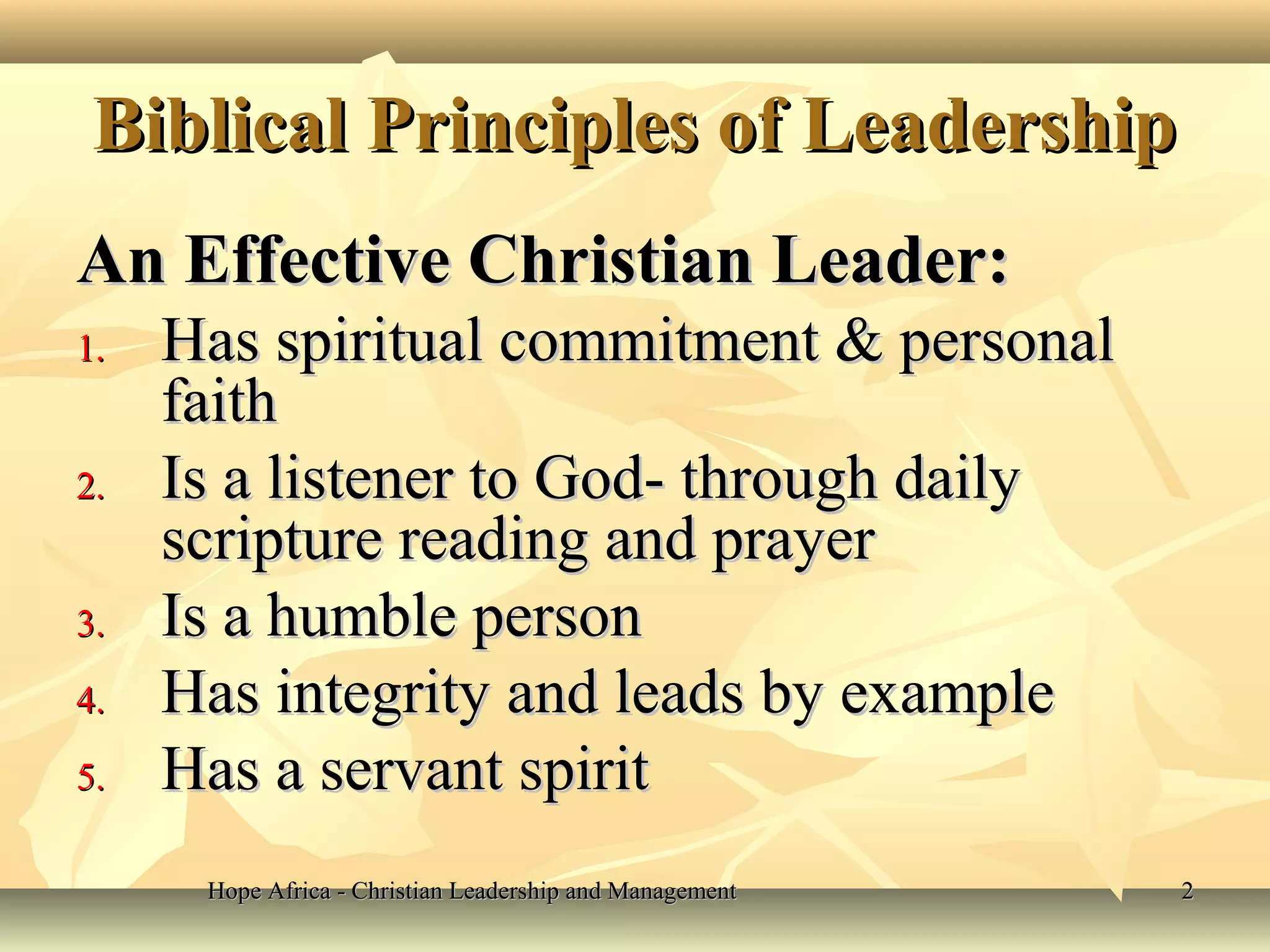 Chr leadership-presentation | PPT